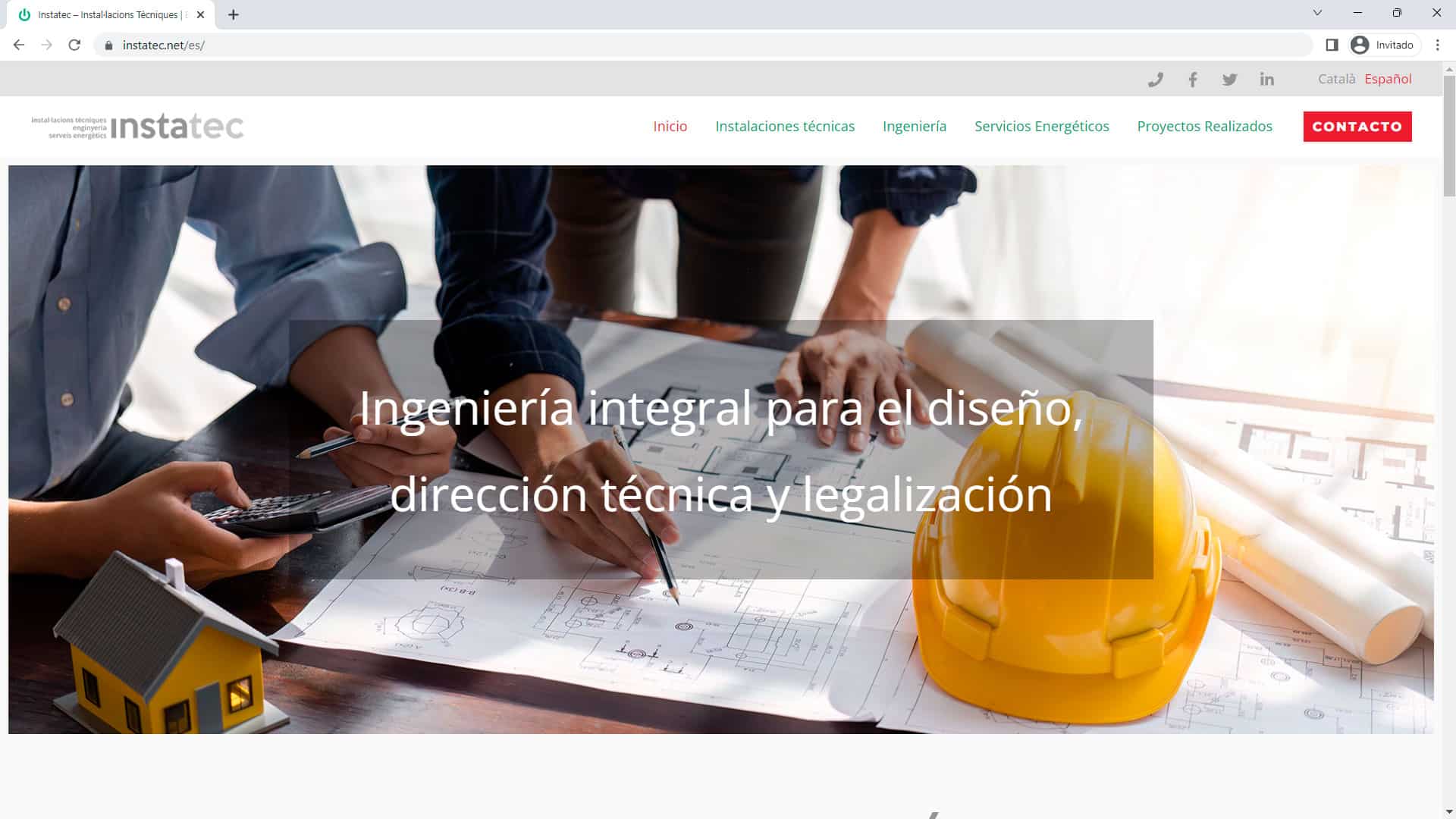 Exemple de web per a empresa d'instal·lacions tècniques - INSTATEC - ADQA